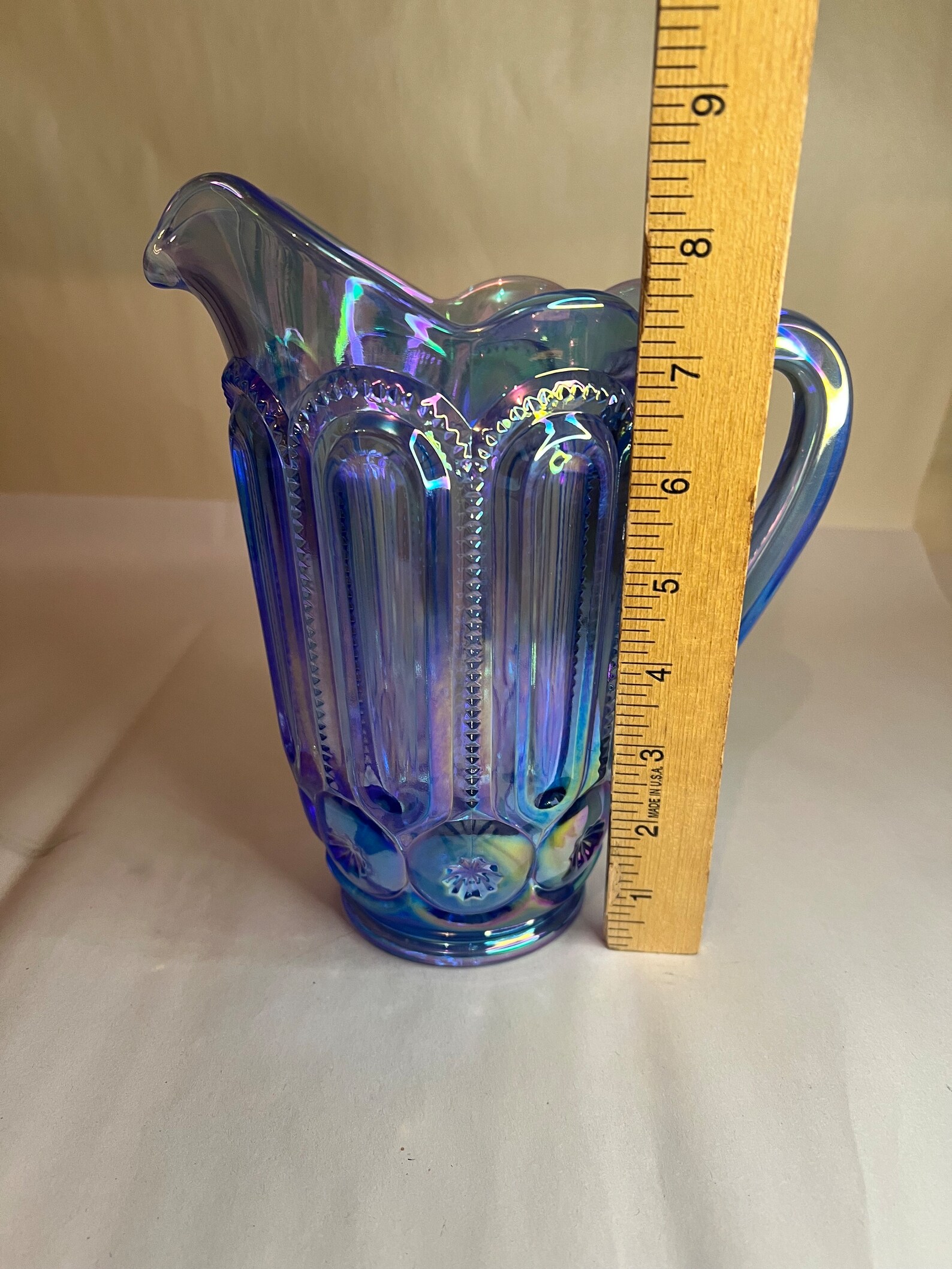 Moon and Star Kimberlite Blue Carnival Pitcher LE Smith - Etsy