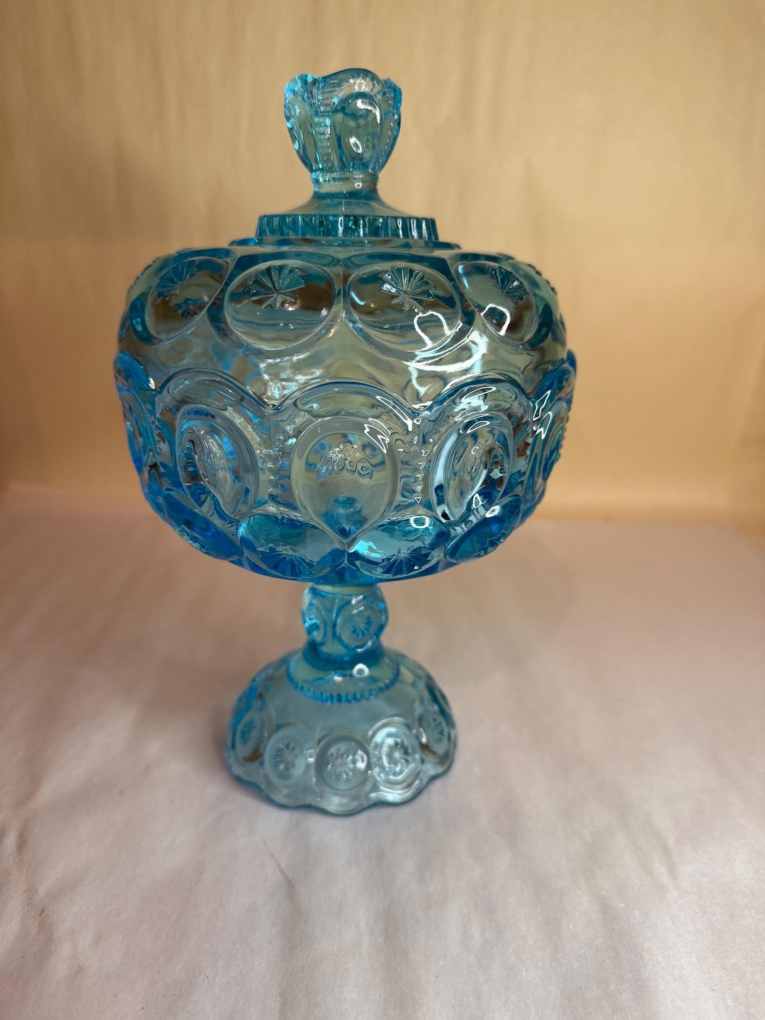 Moon and Star Electric Light Blue 10” Inch Compote - Etsy