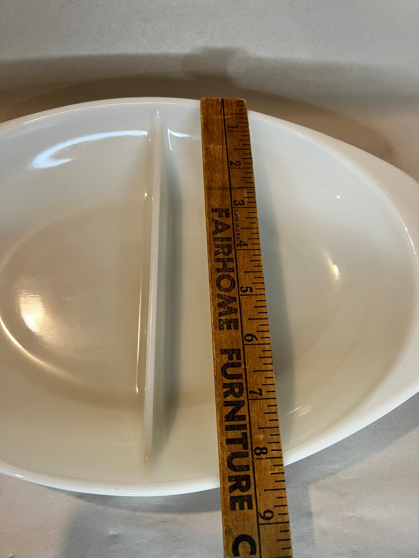 Vintage White Pyrex Glass Divided Serving Casserole Dish Bowl 1.5 Quart ...