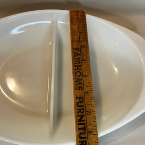 Vintage White Pyrex Glass Divided Serving Casserole Dish Bowl 1.5 Quart ...
