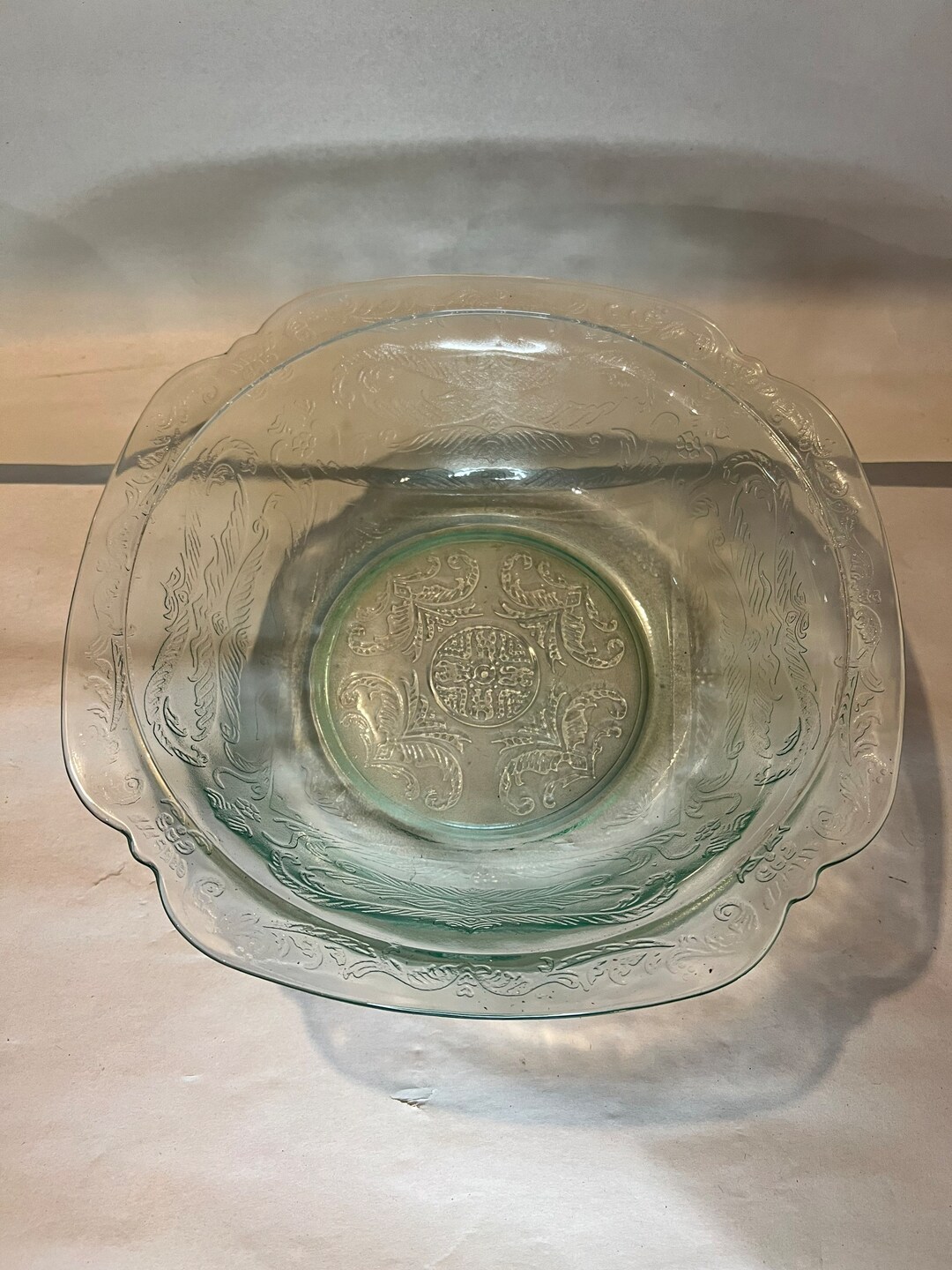 Federal Glass “madrid” Pattern Bowl |aqua Serving Bowl | Depression ...