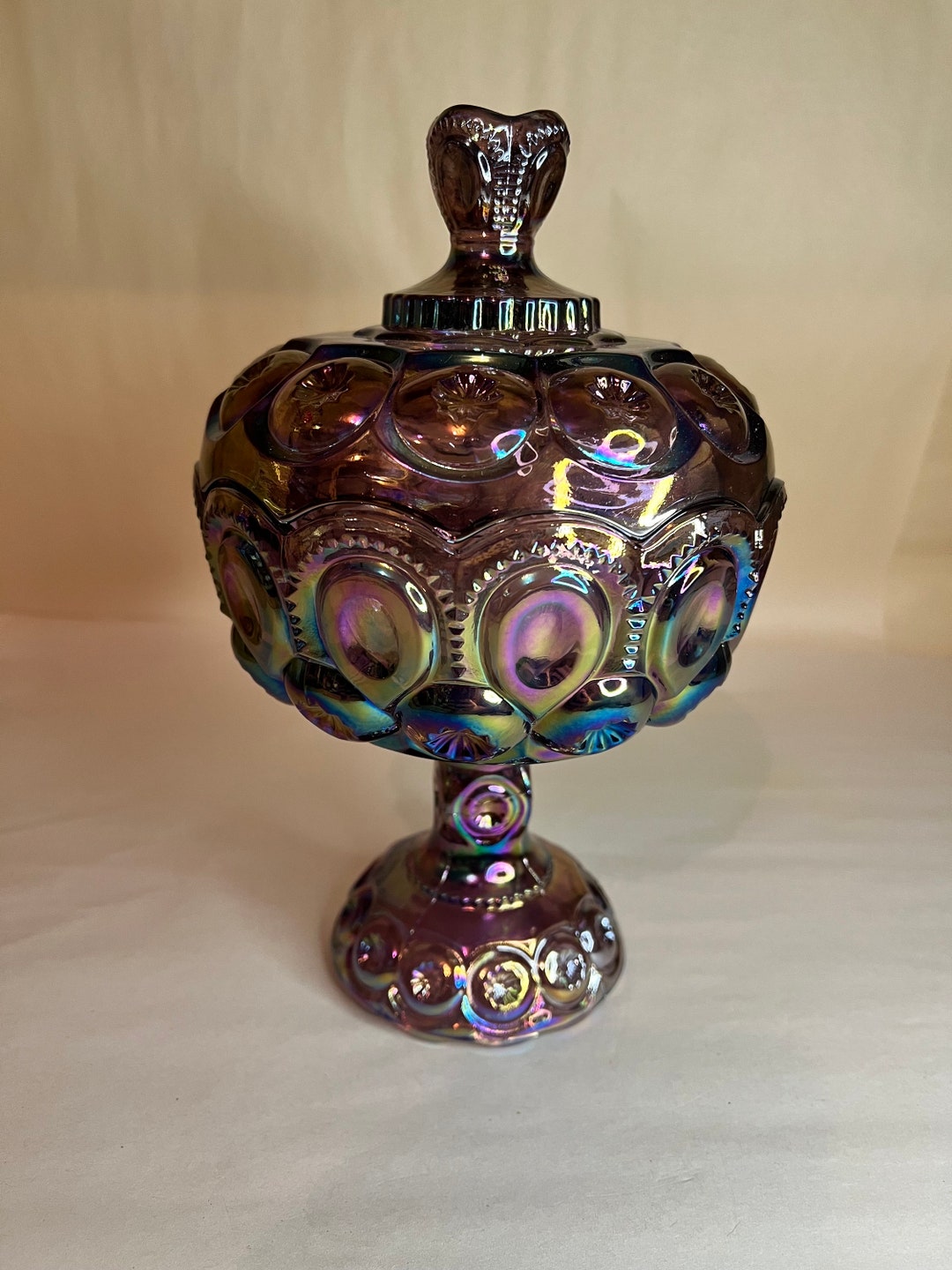 Moon and Star Amethyst Carnival Large Compote Candy Dish - Etsy