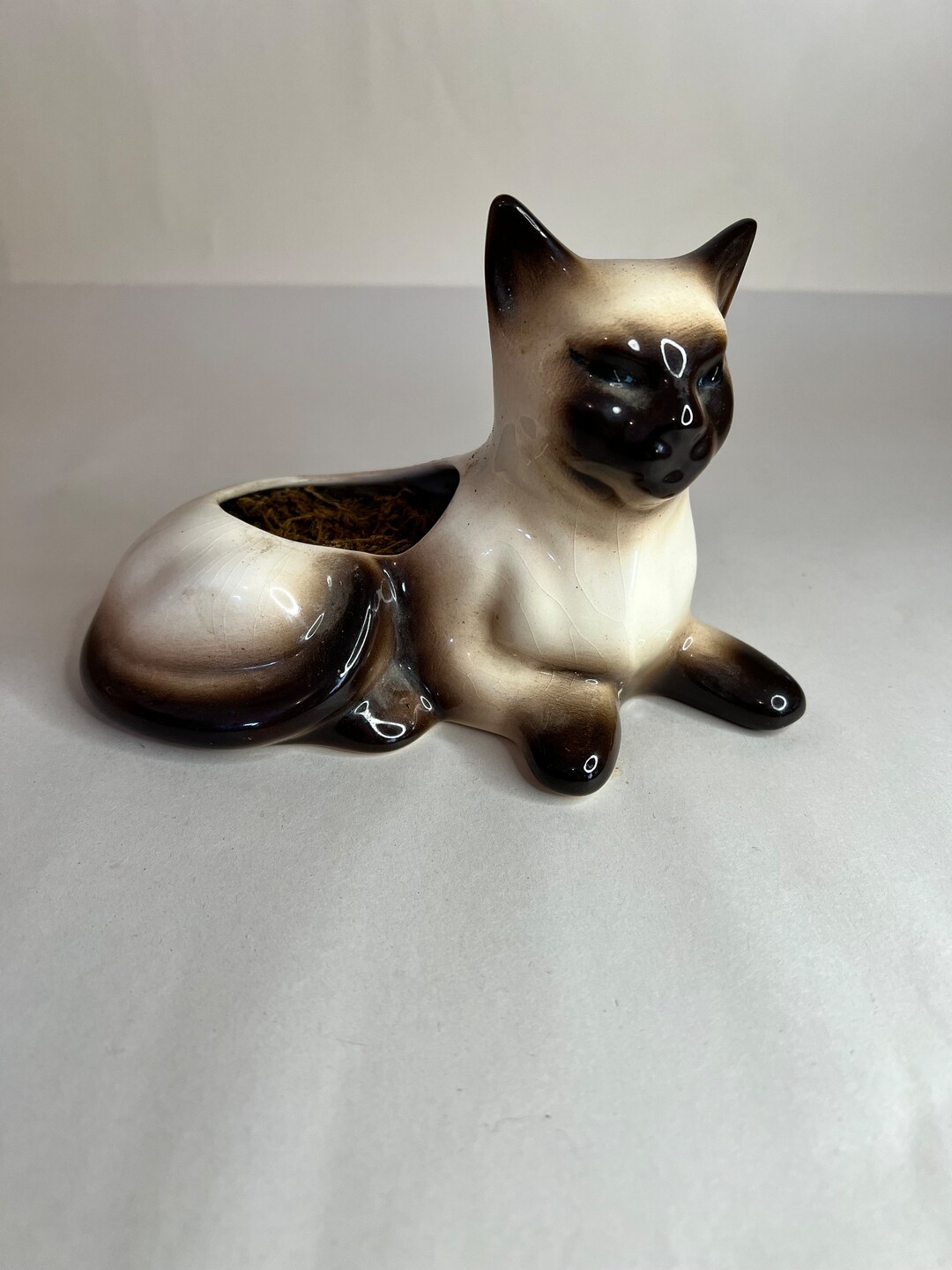 Vintage California Pottery Siamese Cat Figurine Planter - Etsy
