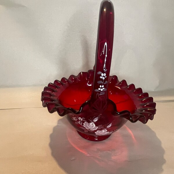 Fenton Glass Basket - Etsy