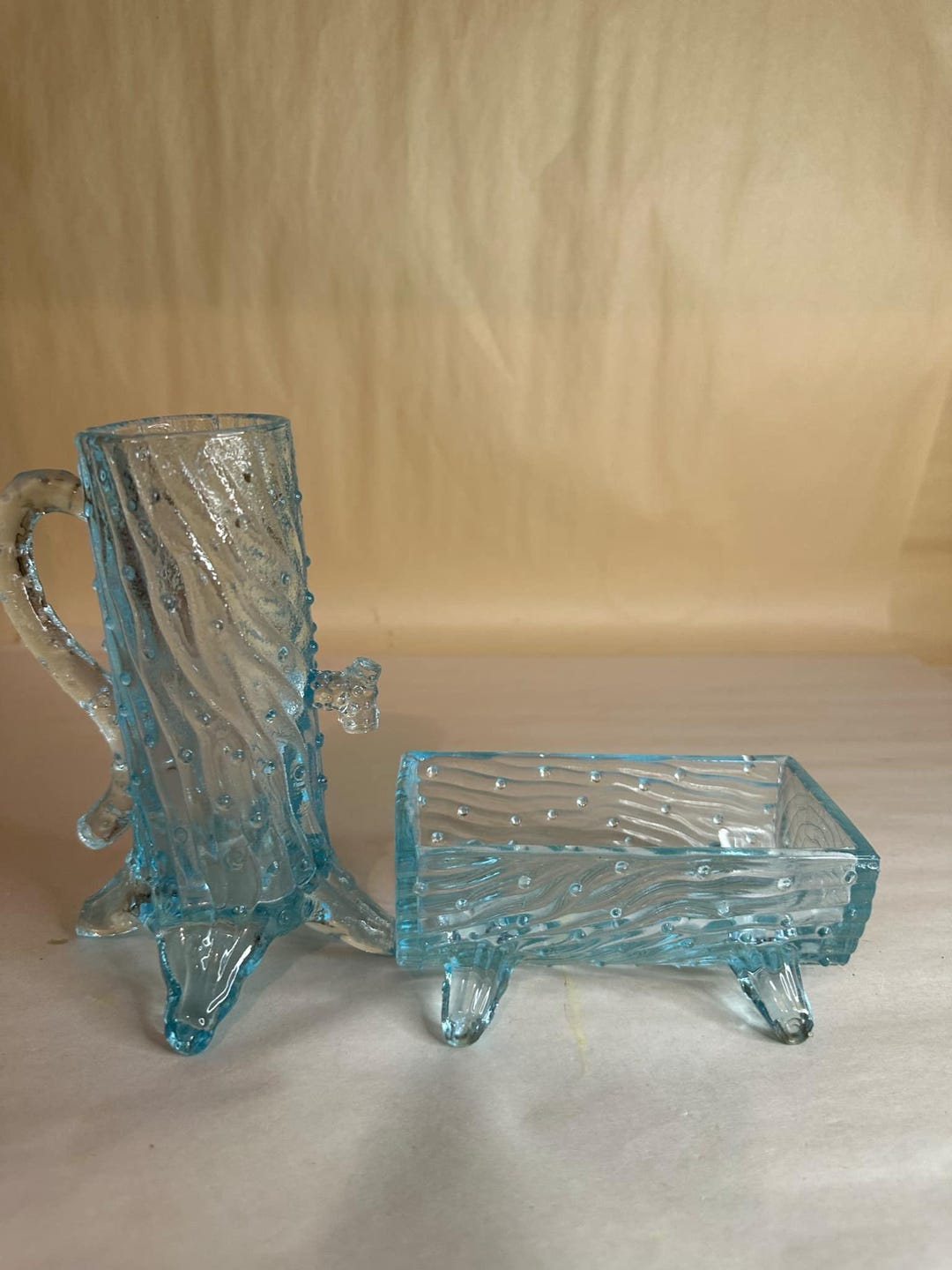 Northwood Electric Blue “pump and Trough” Cream and Sugar Set - Etsy