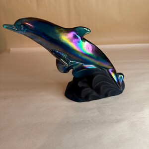 Fenton Amethyst Carnival Dolphin Riding the Waves - Etsy