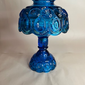 L.E. Smith Moon and Star Colonial Blue Fairy Lamp - Etsy
