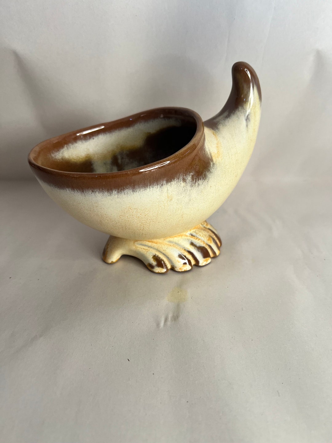 Vintage Frankoma Pottery Cornucopia Planter in Plainsmen Gold - Etsy