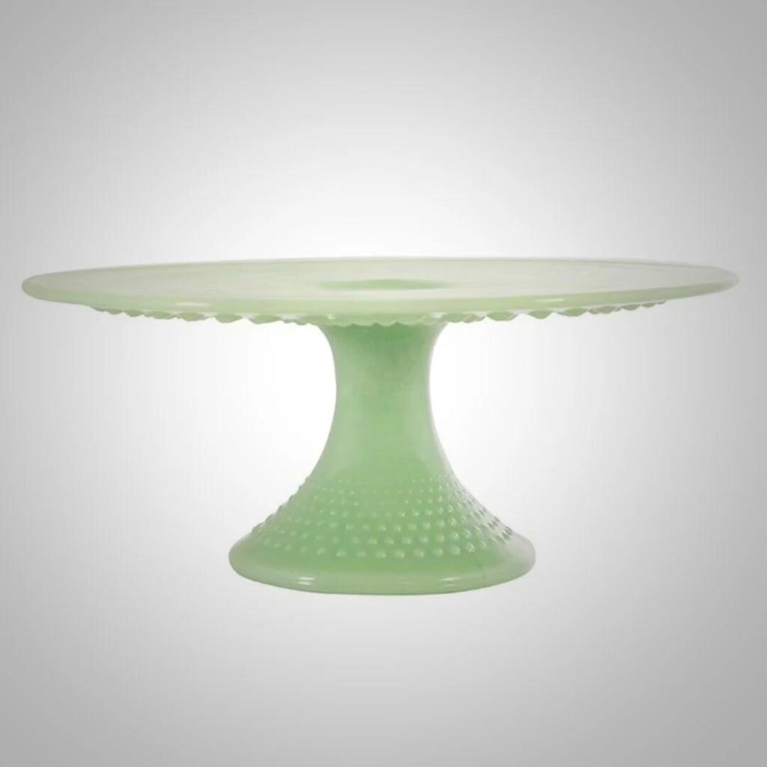 Mosser Gigi Hobnail Jadeite Pastry Cakeplate Cake 12” Stand - Etsy