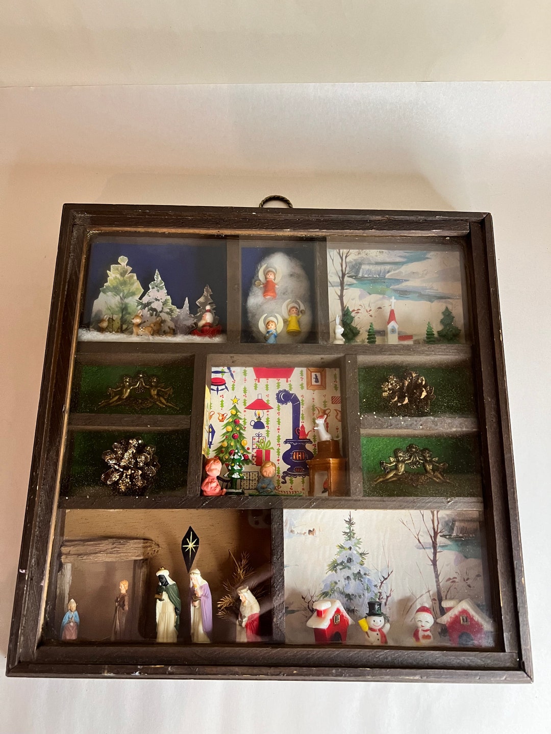 Vintage Handmade Christmas Scenes Wooden Shadow Box Decor - Etsy