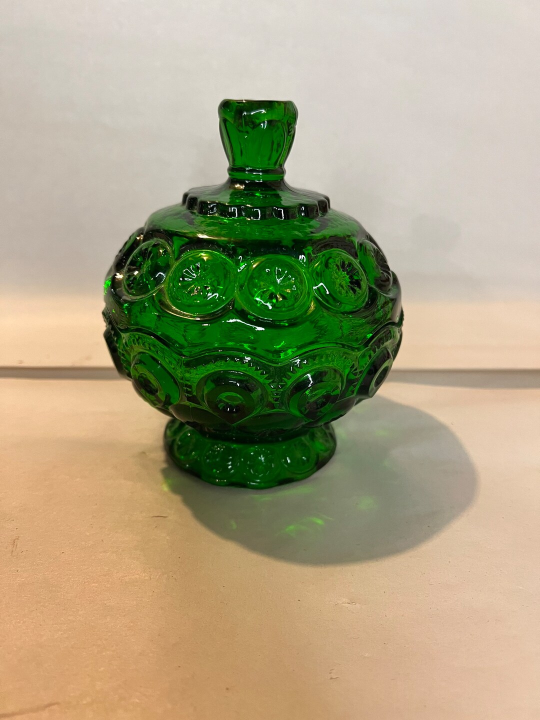 Moon and Star Weishar Emerald Green 6 Inch Compote With Lid - Etsy