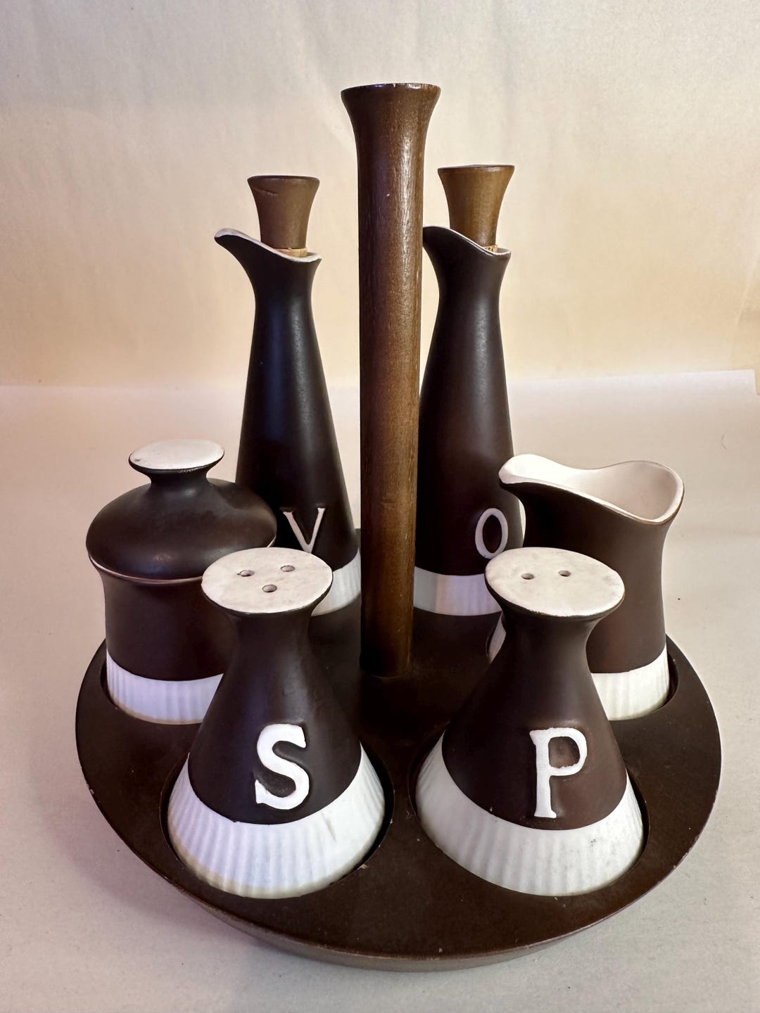 Vintage Napcoware Chocolate Brown Cruet Condiment Set - Etsy