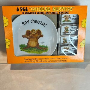 1976 Vintage NOS Enesco Suzy Zoo Cheese Service SUZY SPAFFORD Art ...