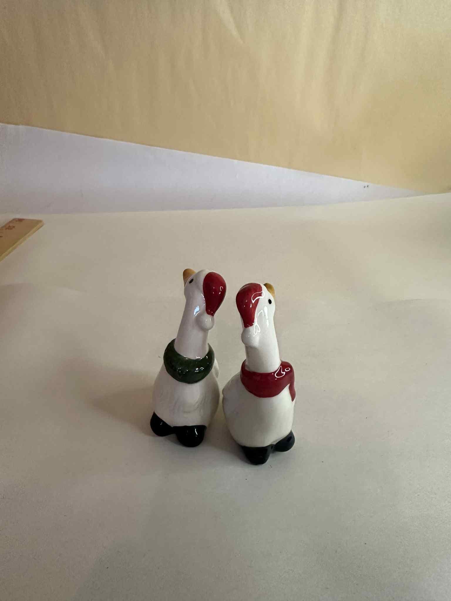 Ceramic Christmas Geese Goose Salt and Pepper Shakers Pair - Etsy