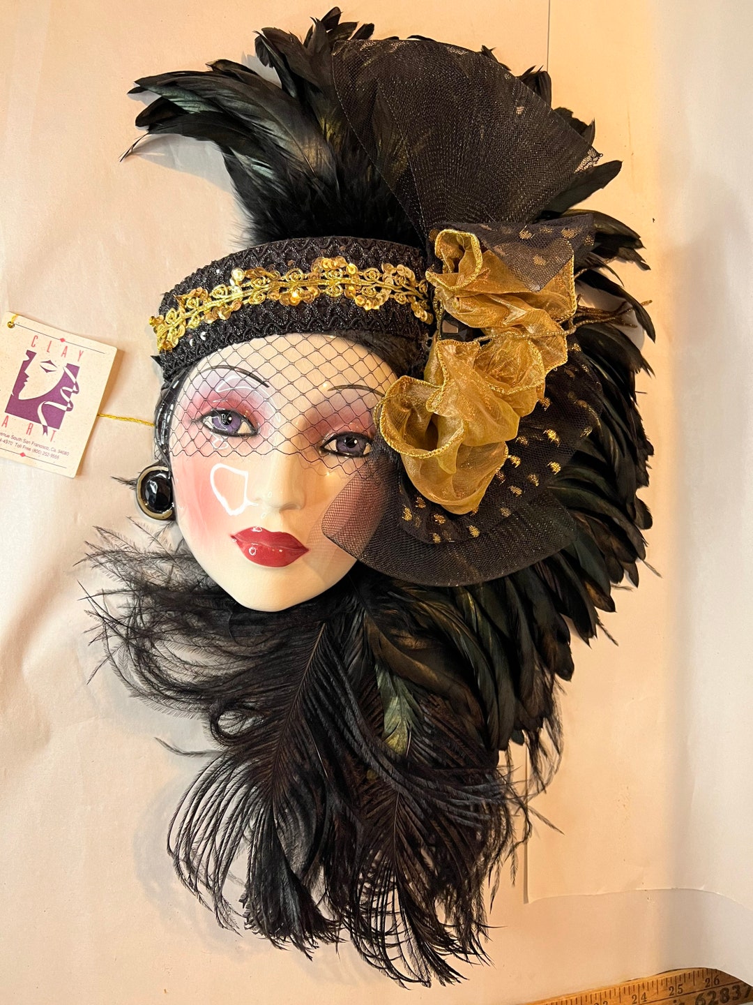 Fabulous Fine Art Ceramic Porcelain Face Mask Wall Hanging - Etsy