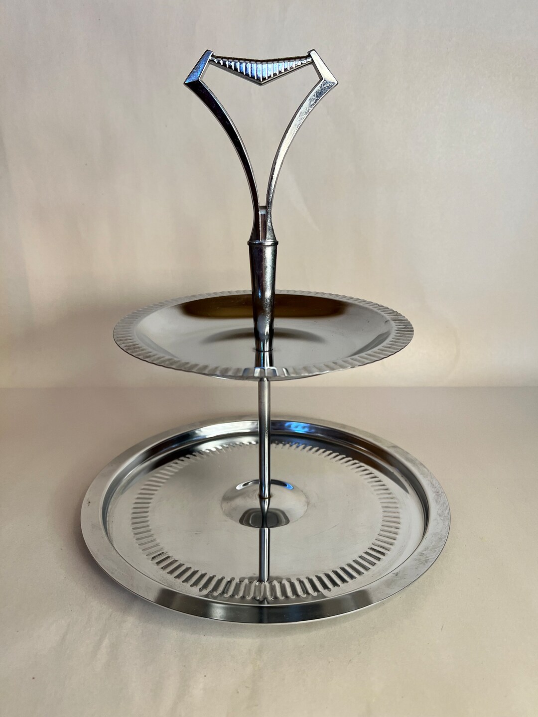 Vintage Kromex 2 Tier Atomic Appetizer or Dessert Serving Tray - Etsy