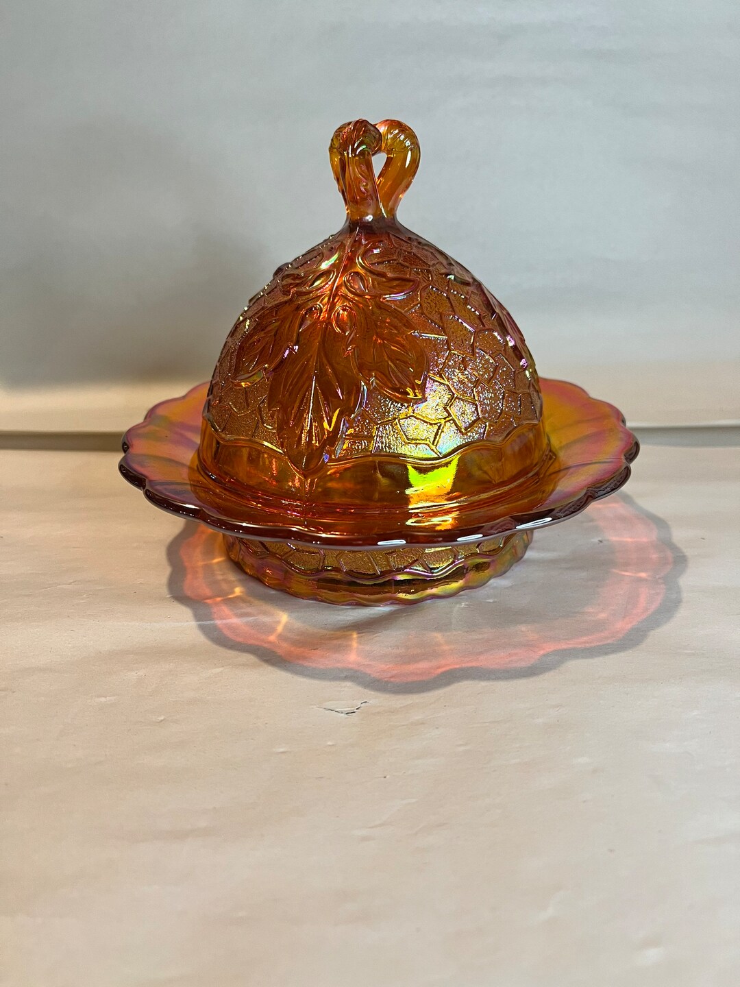 Moser Marigold Maple Leaf Butter Dish - Etsy