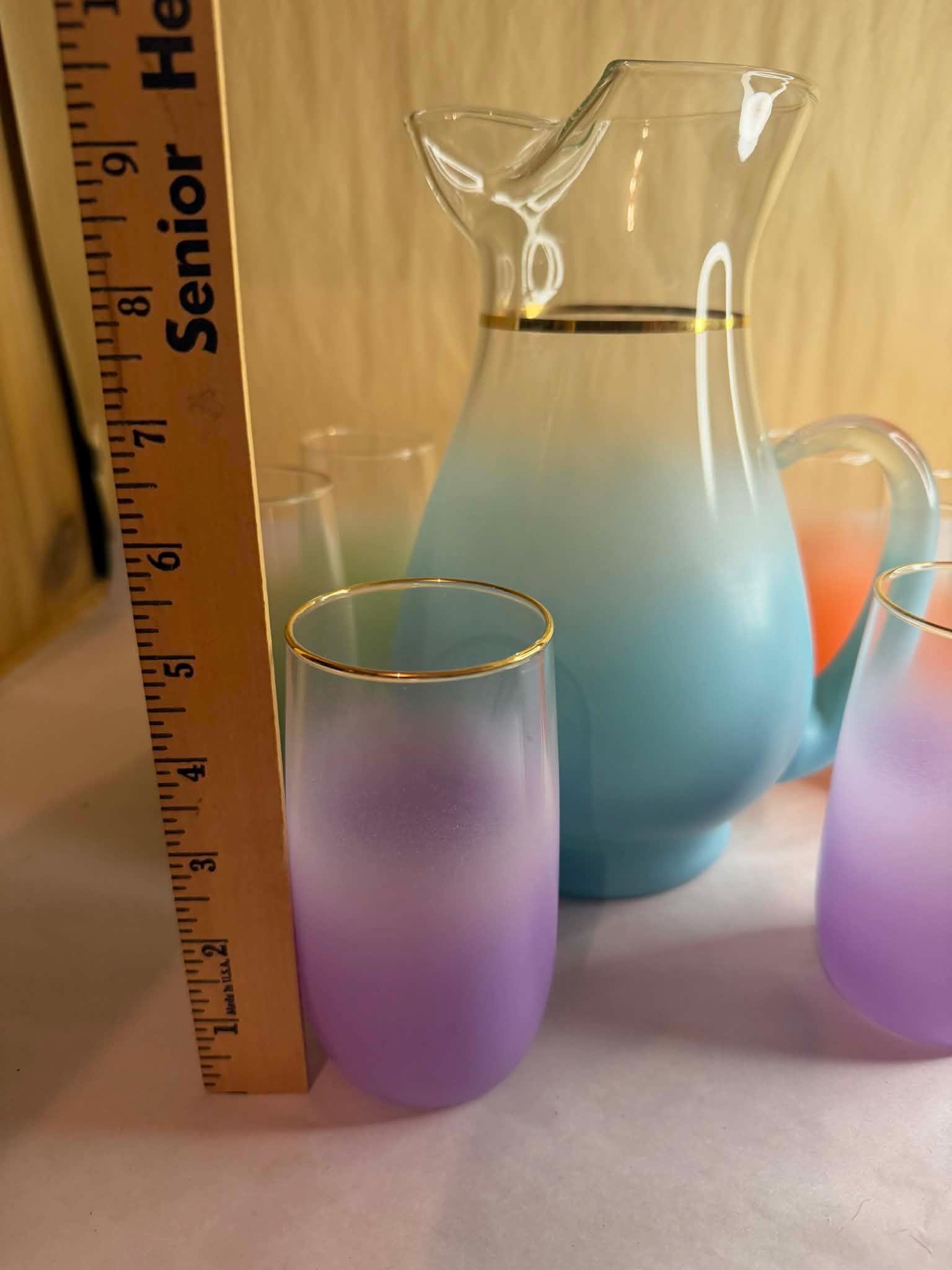 Vintage Blendo Lemonade Pitcher Set W 6 Glasses - Etsy