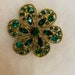 Vintage Weiss Pin With Sparkling Green and Blue Faceted Glass Stones in ...