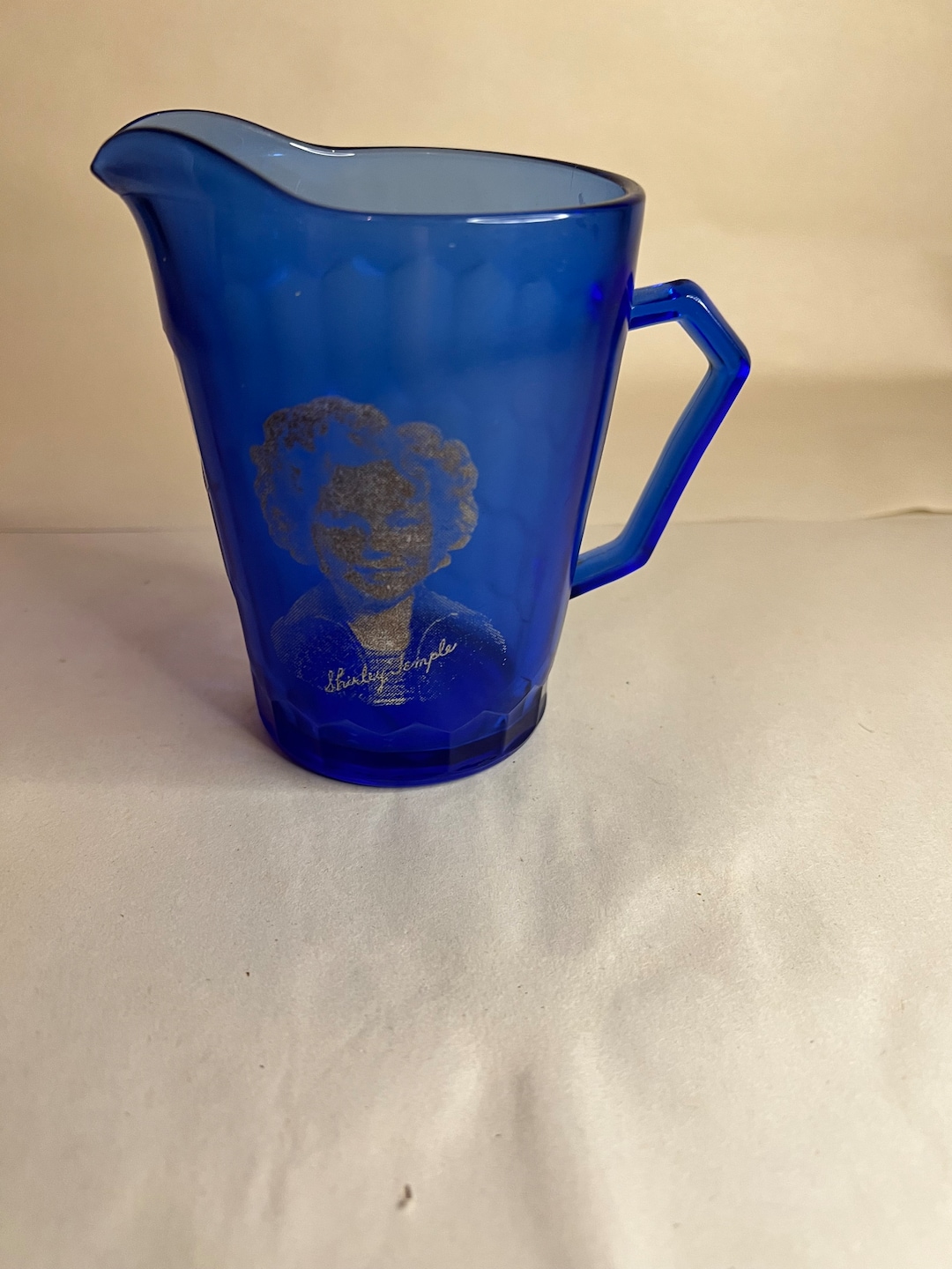 Vintage 1930's Shirley Temple Hazel Atlas Co. Cobalt Blue Glass Creamer ...