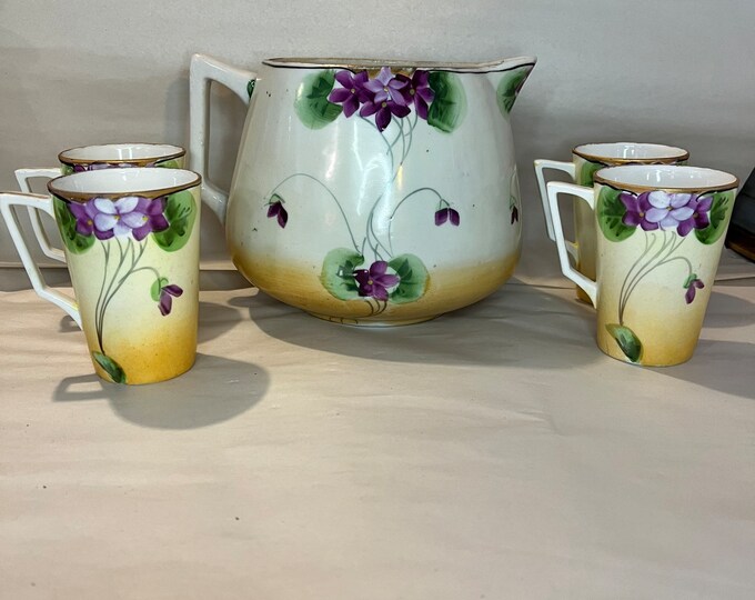 Nippon Violets Hand Painted Art Nouveau Lemonade Set - Etsy
