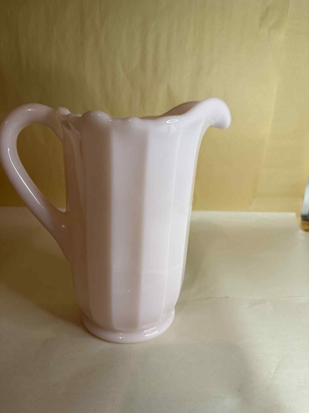 Pink Milk Glass Crown Tuscan Large Pitcher - Etsy