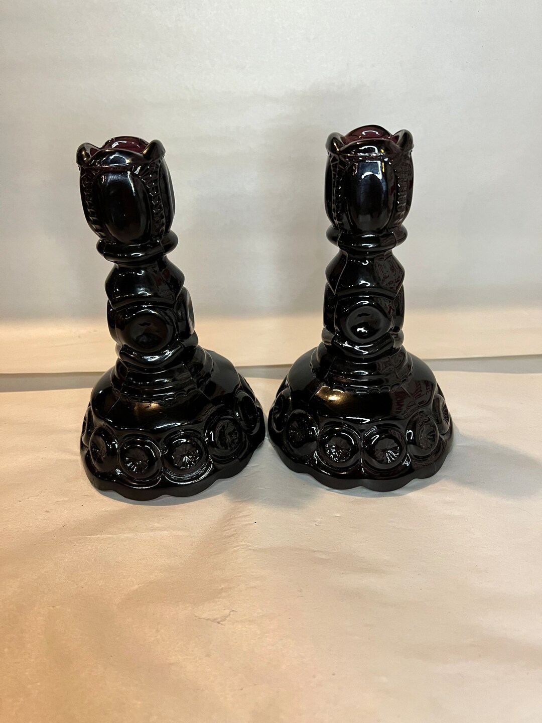 Moon and Star Amethyst Pair of Candlestick Holders - Etsy