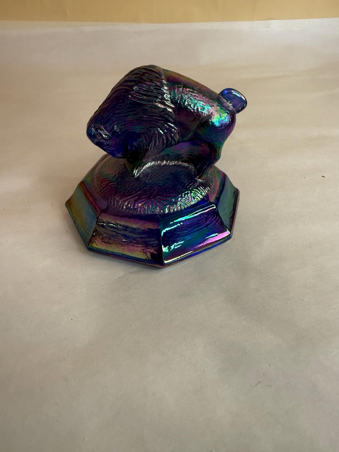 Vintage Summit Art Glass Cobalt Carnival Buffalo Paperweight - Etsy