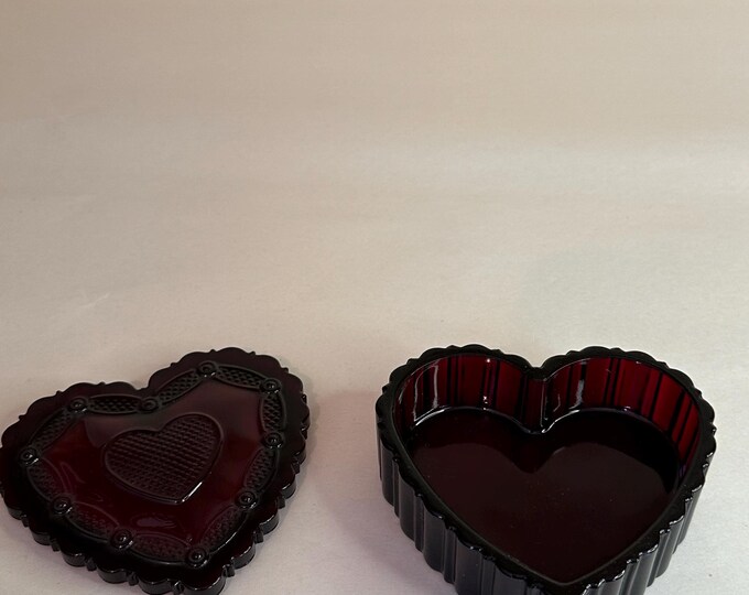 Vintage Avon Cape Cod Royal Ruby Heart Shaped Trinket Box - Etsy UK