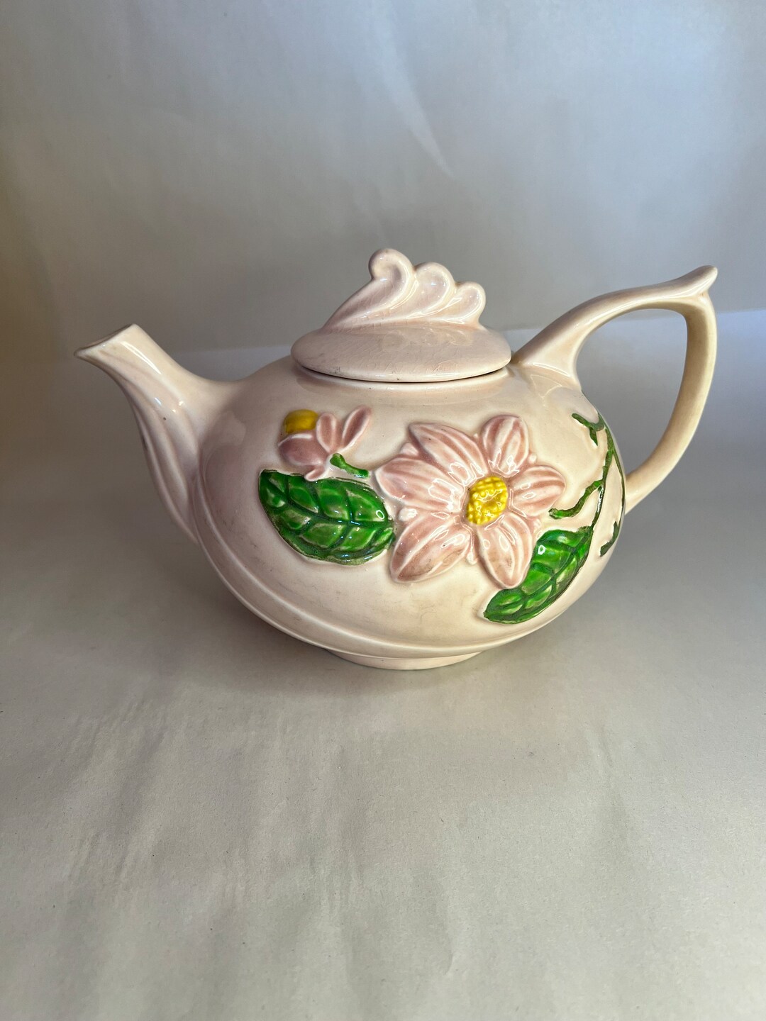 Vintage 1940’s Hull Art Pottery Magnolia Pink Teapot H-20-6 1/2” - Etsy