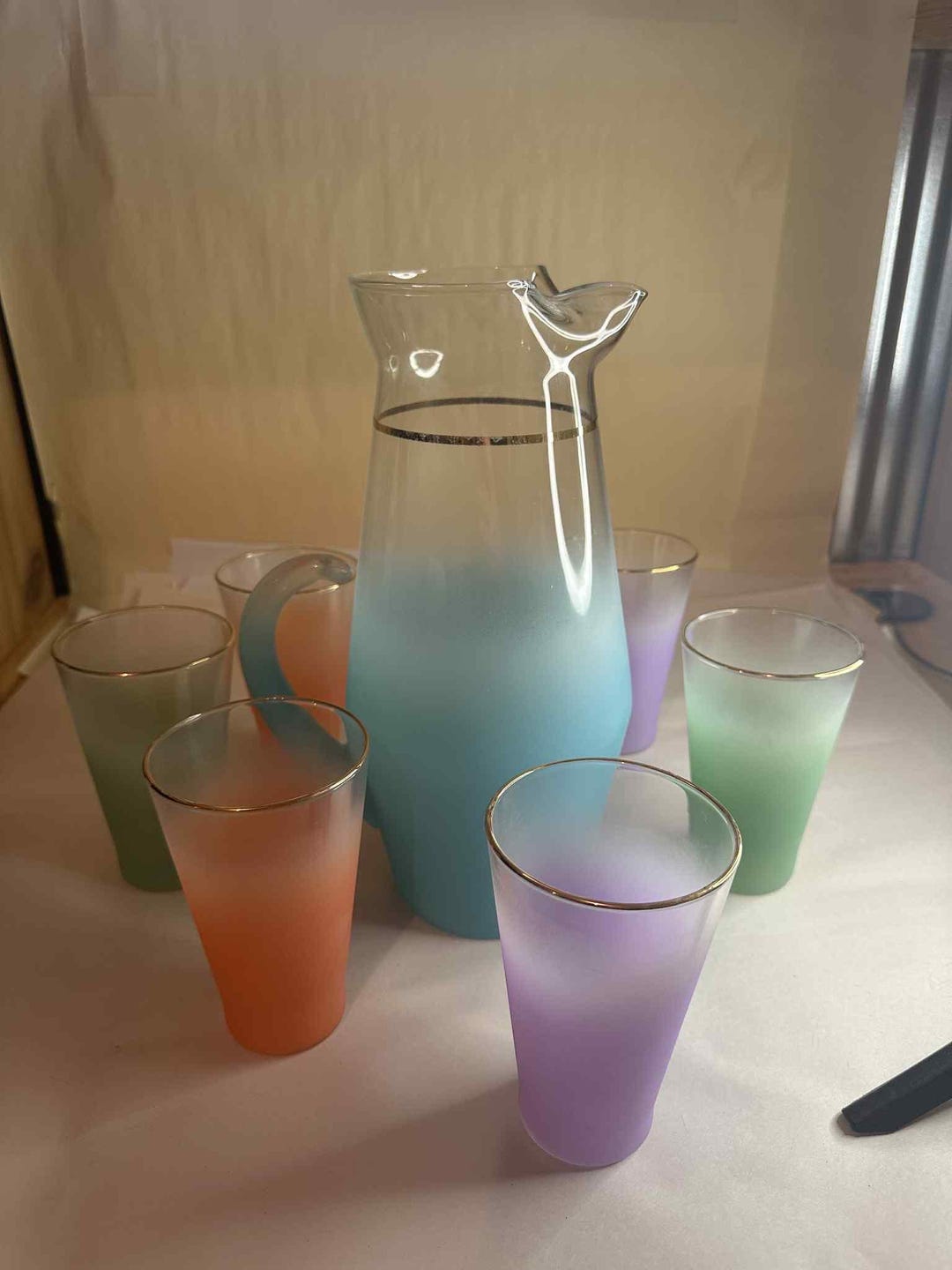 Vintage Blendo Lemonade Pitcher Set W 6 Glasses - Etsy