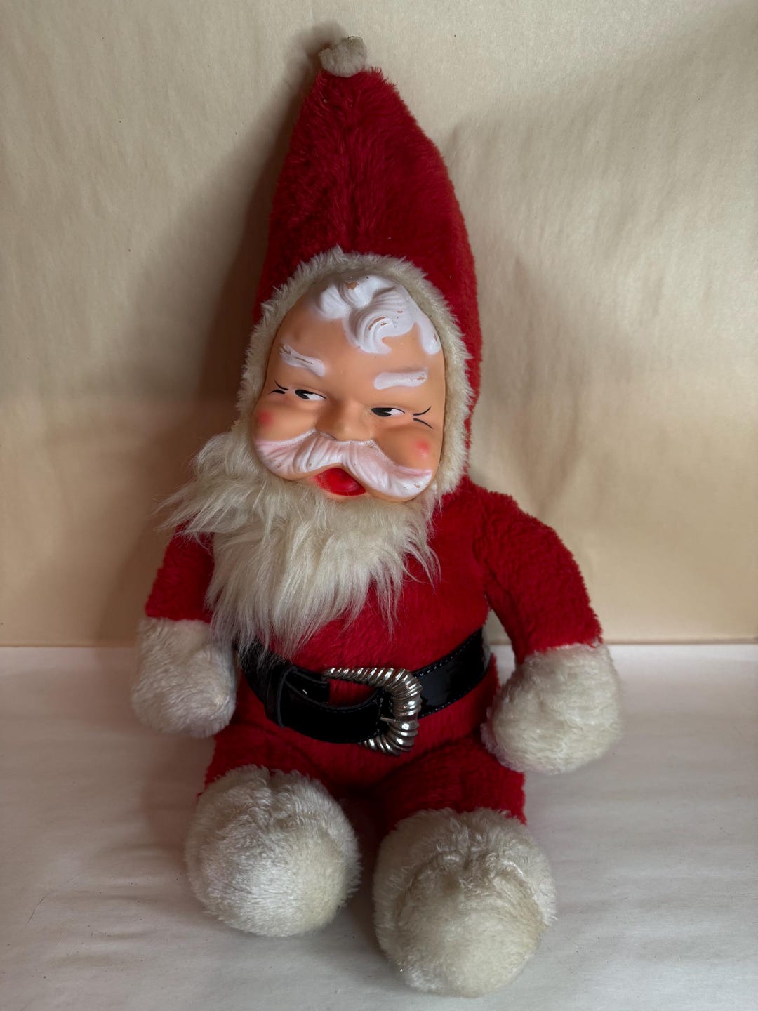 Vintage Rushton Santa Plush W Rubber Face - Etsy Canada