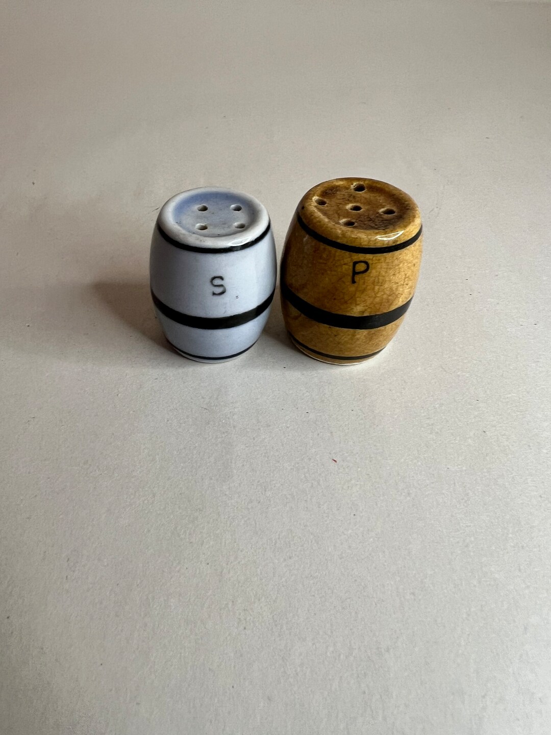 Vintage Barrel Salt and Pepper Shakers - Etsy