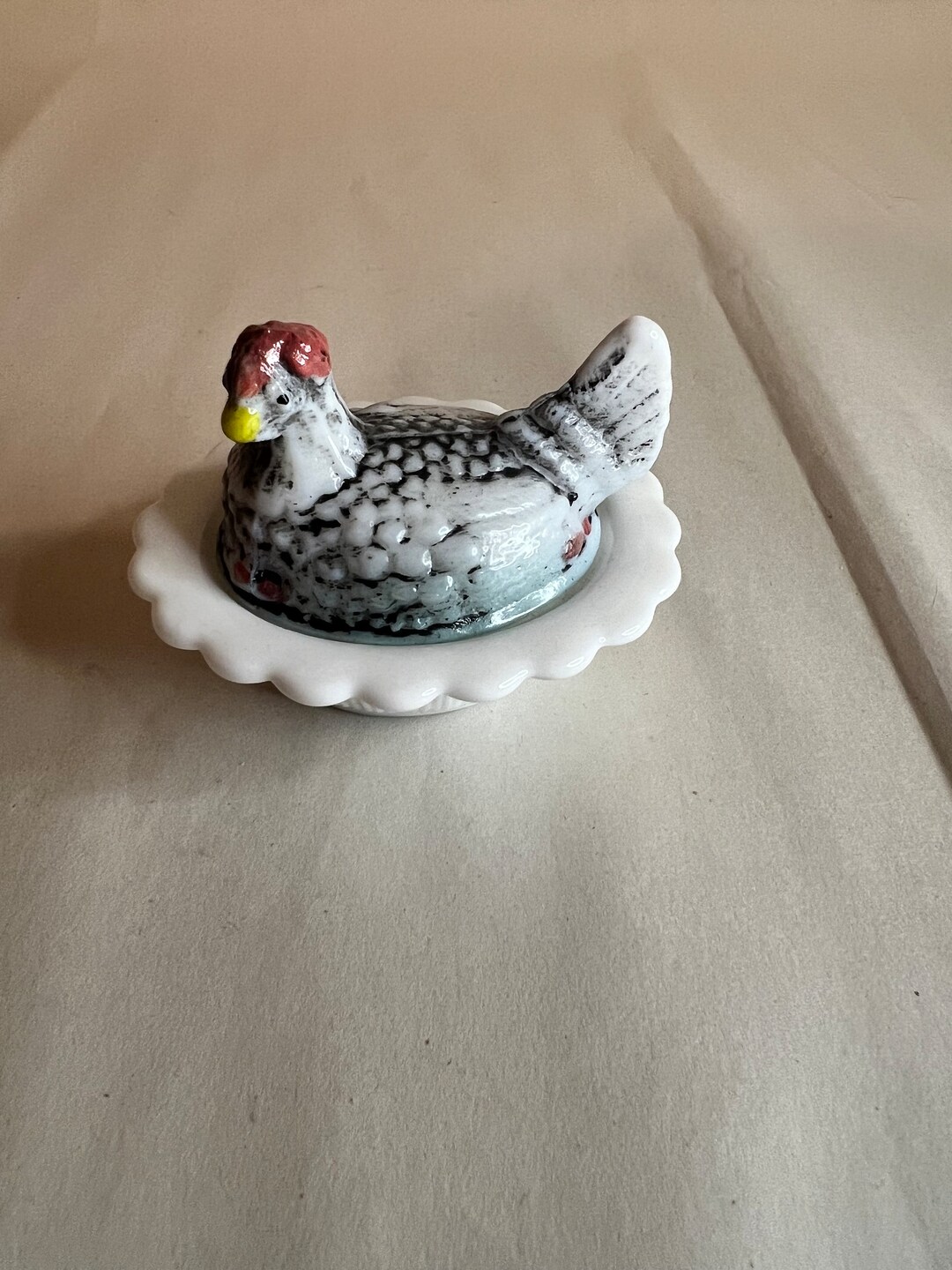 Mini Hen on Nest Salt Cellar Hand Painted Black - Etsy