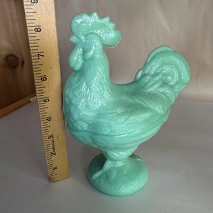 Jadeite Rooster Candy Dish - Etsy
