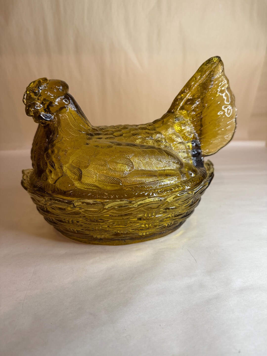 Large Amber Hen on Nest - Etsy