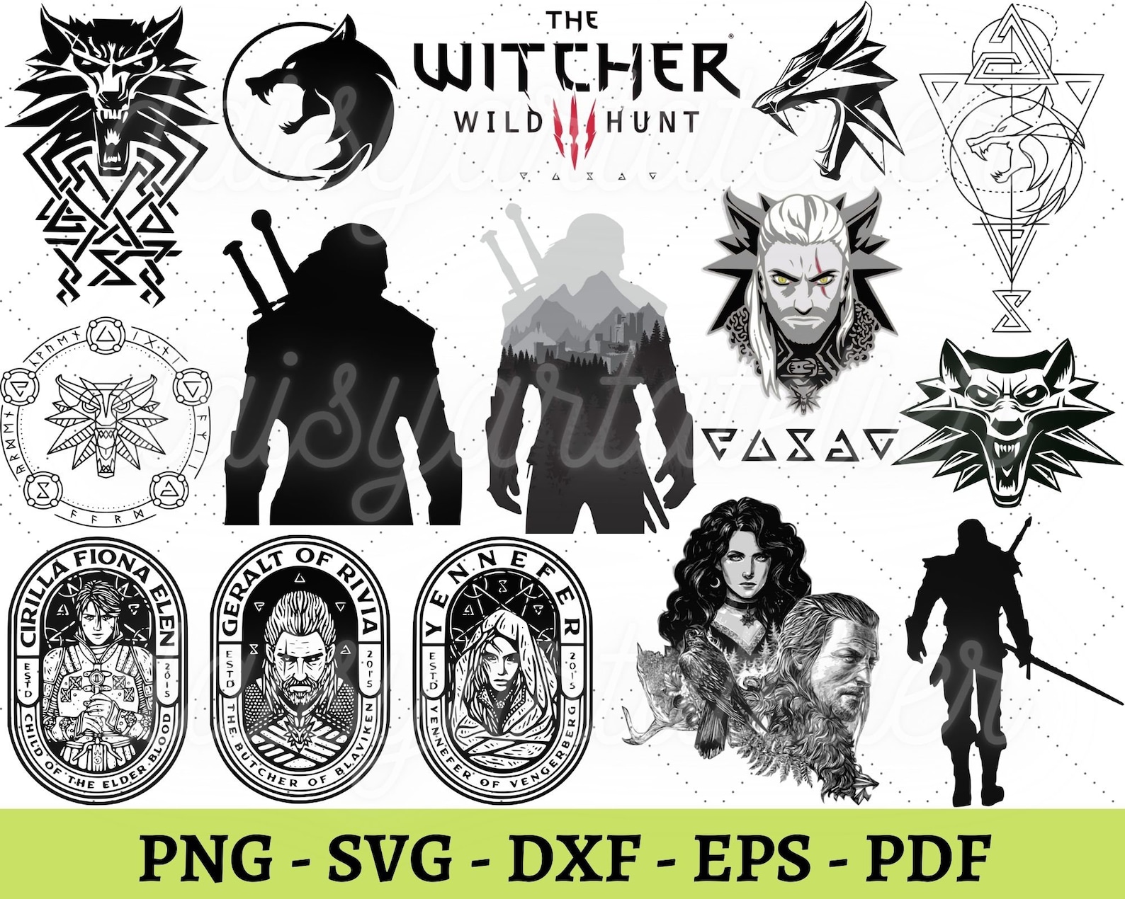 The Witcher Svg Bundle Clipart Geralt Yennefer Ciri Svg - Etsy