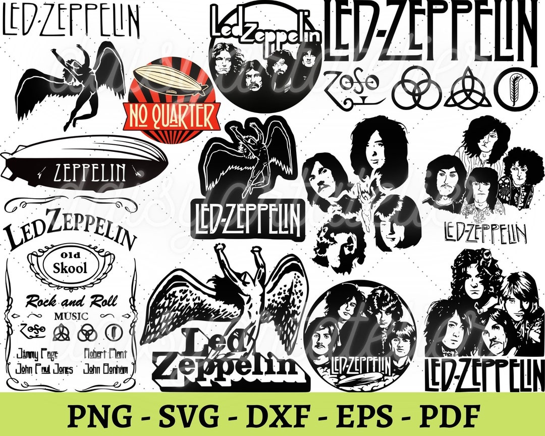 Led Zeppelin Svg Bundle Clipart Rock Band Rock Music Svg - Etsy Ireland