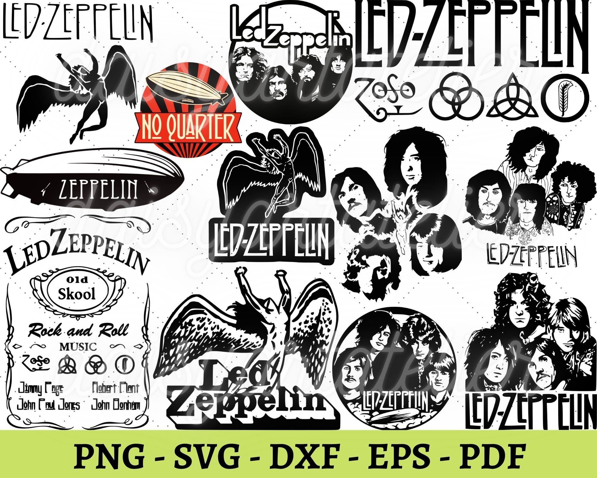 Led Zeppelin Svg Bundle Clipart Rock Band Rock Music Svg - Etsy Australia