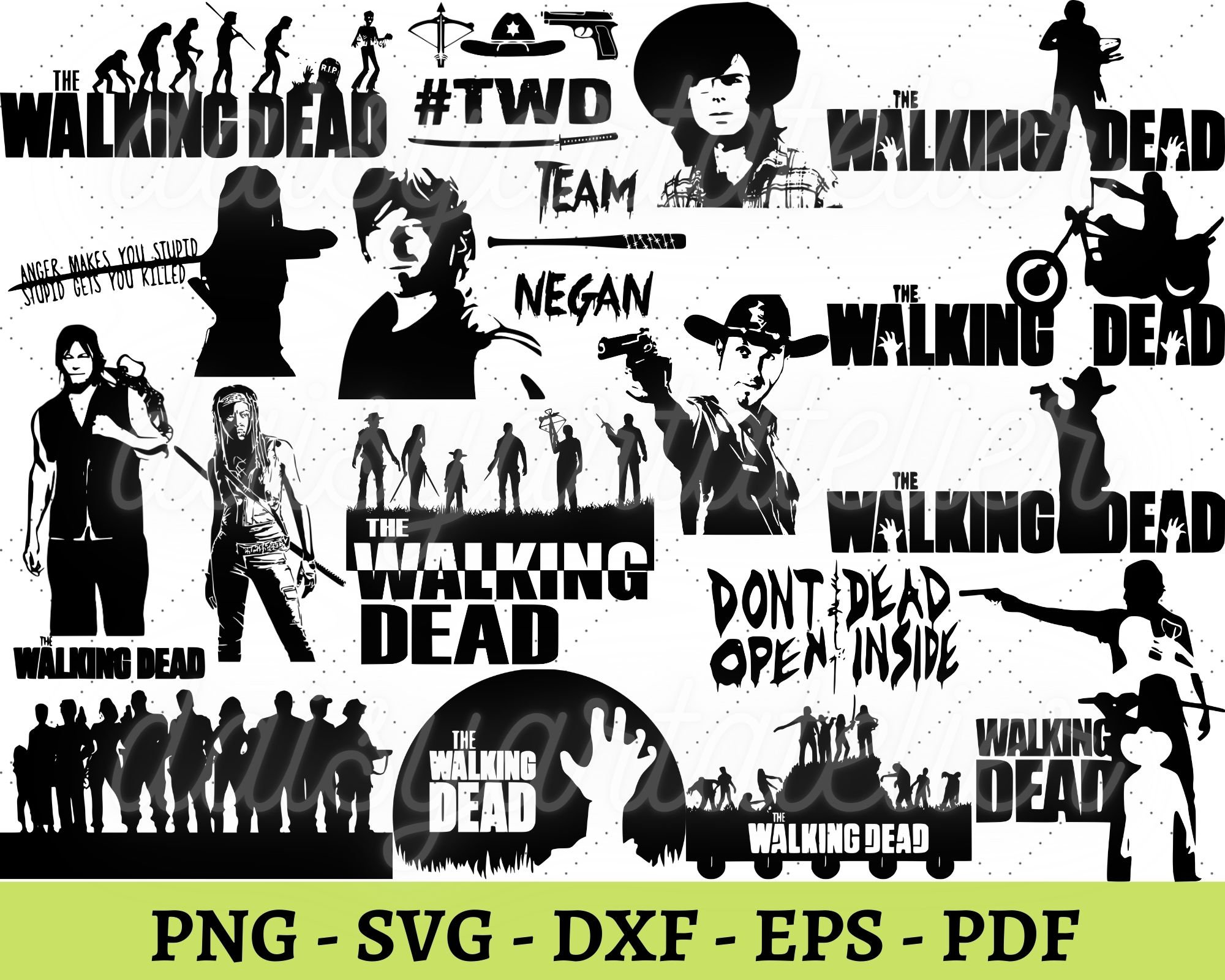 The Walking Dead Svg Bundle Clipart TWD Zombie Svg Png - Etsy UK