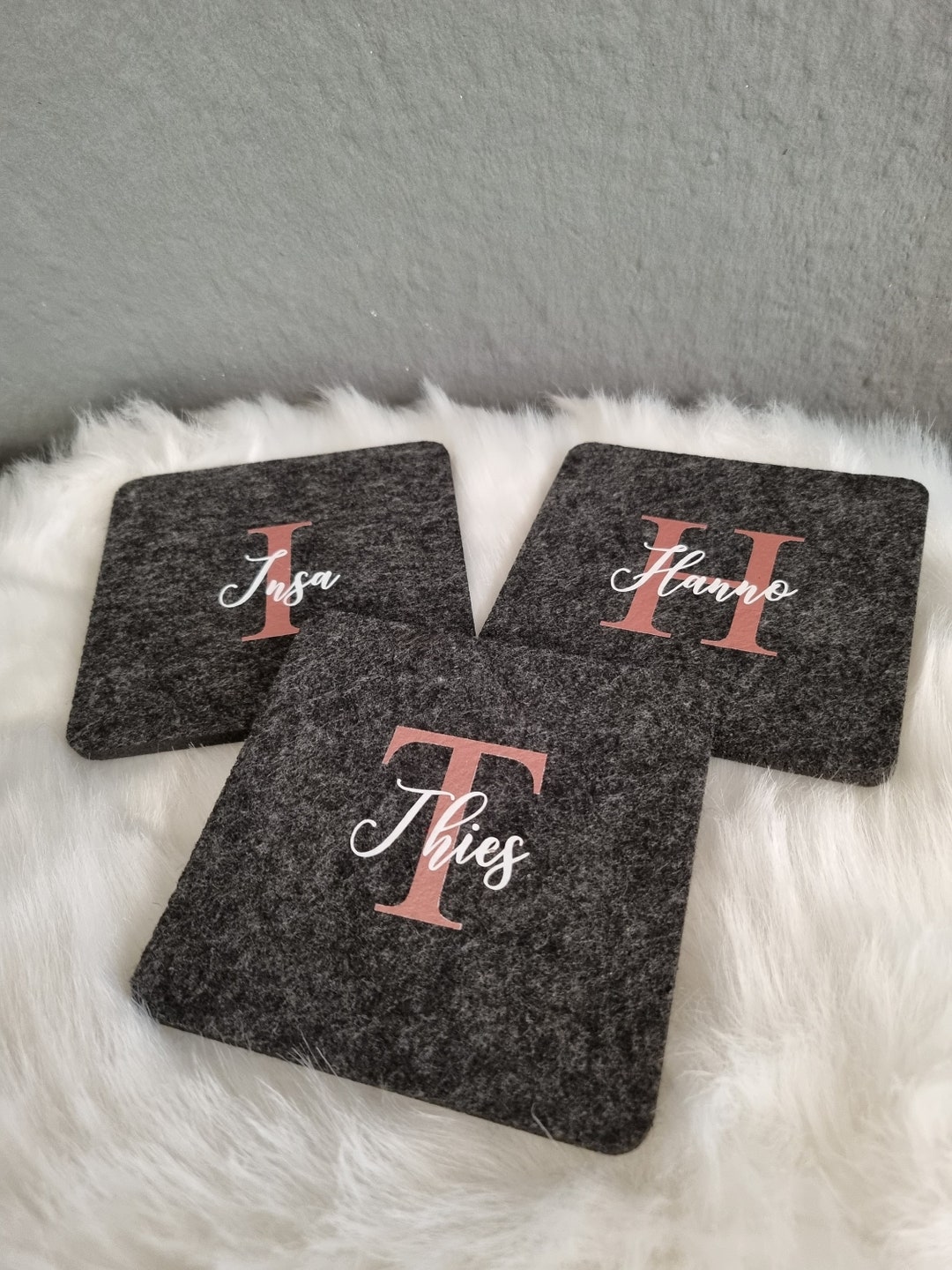 Personalized Coasters With Names for Glasses and Cups Made of Felt ...