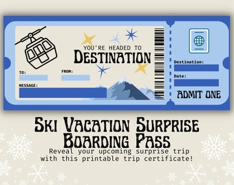 Ski Trip Certificate - Etsy