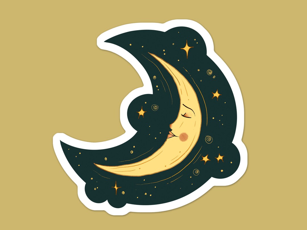 Celestial Moon Starry Night Sky Vinyl Sticker | Laptop Sticker | Water ...