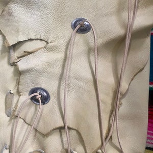 White Buckskin Leather Purse With Conchos - Etsy