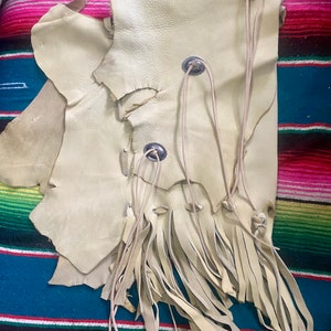 White Buckskin Leather Purse With Conchos - Etsy