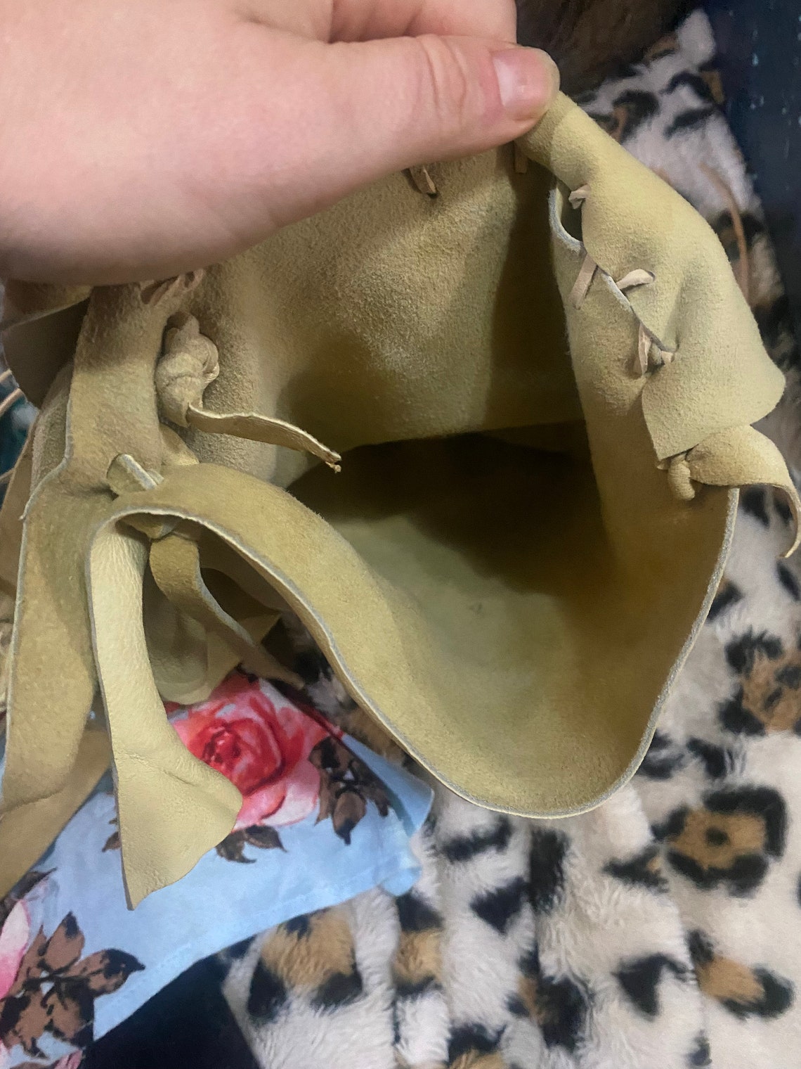 White Buckskin Leather Purse With Conchos - Etsy