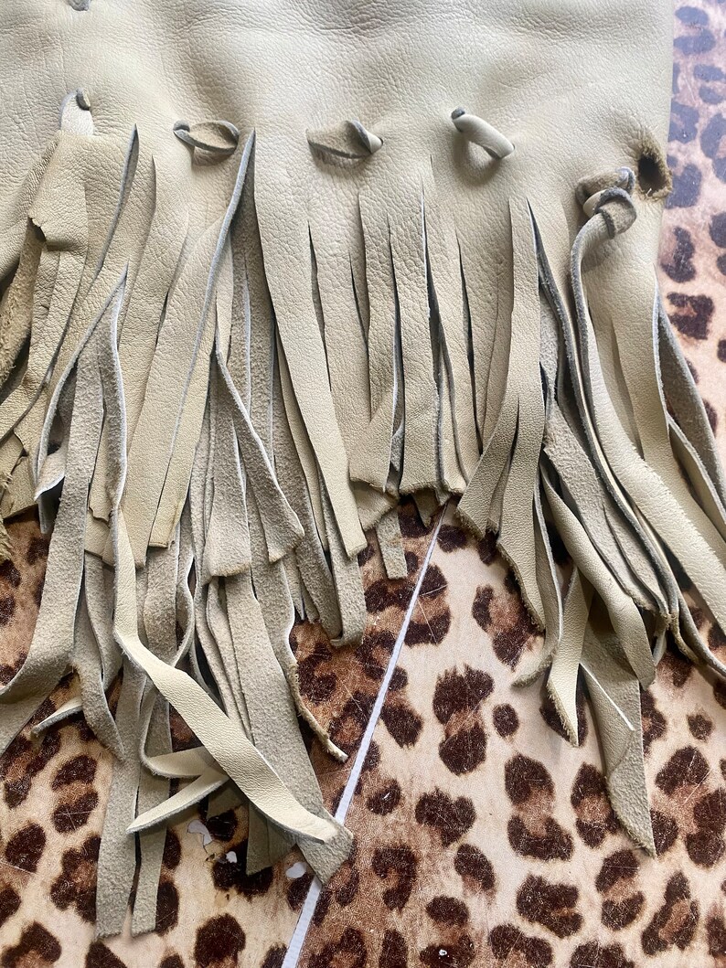 White Buckskin Leather Purse With Conchos - Etsy