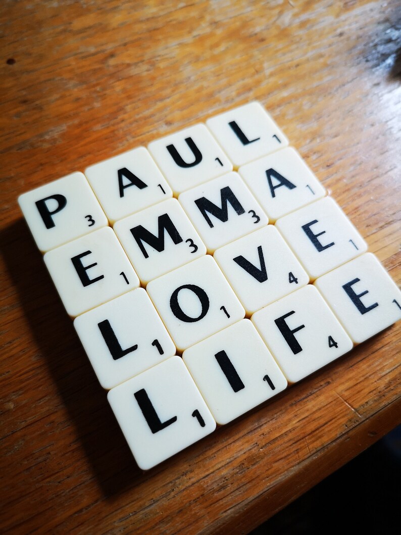Scrabble Coaster Personalised Gift for Christmas or Birthdays or ...