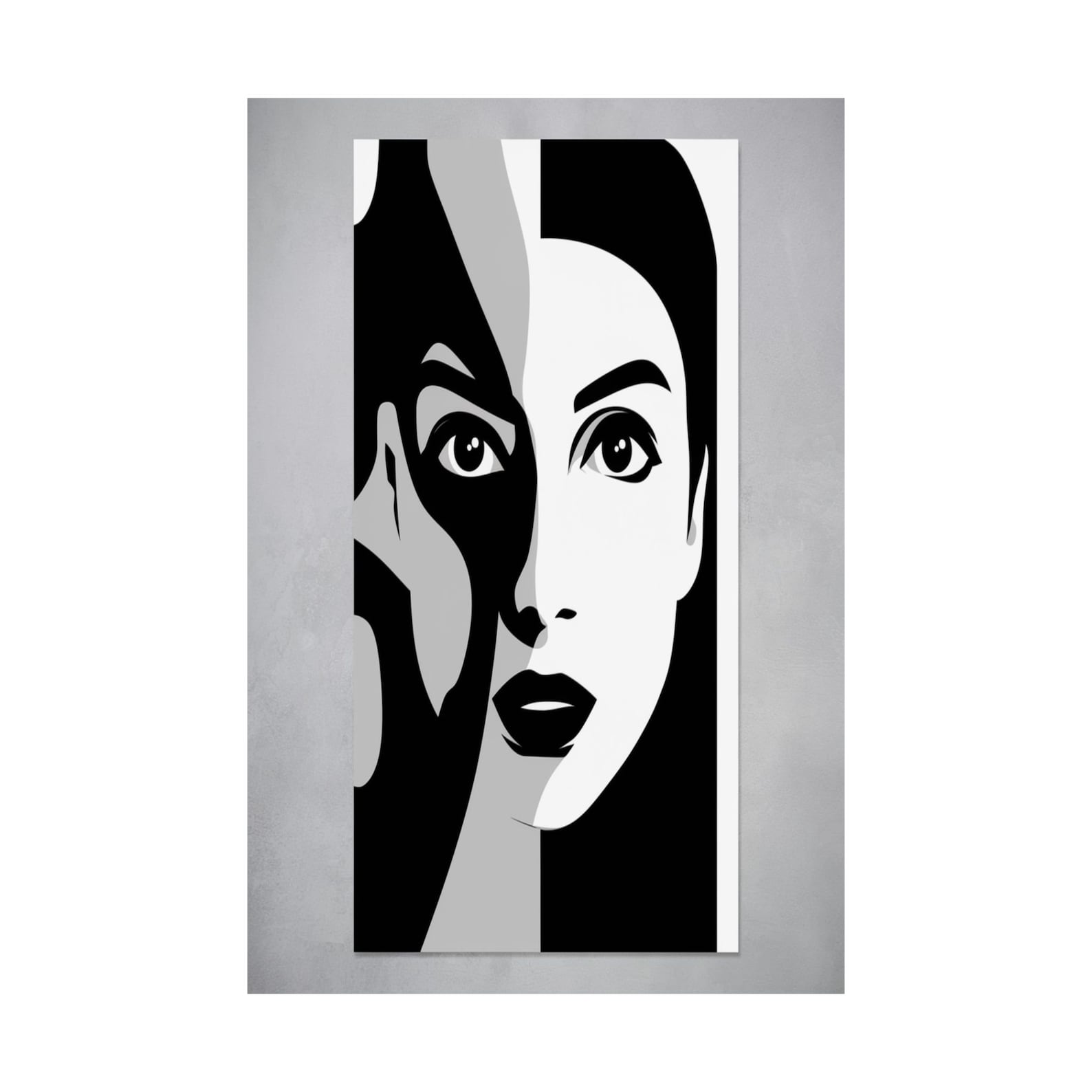 Minimalist Black and White Portrait Canvas Print Stylish Wall Art for ...