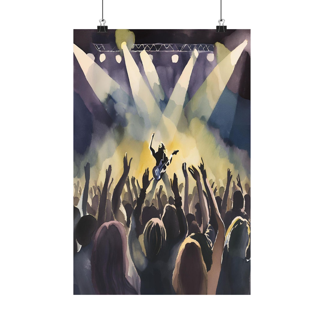 Live Concert Crowd Poster Matte Vertical Wall Art for Music Lovers ...